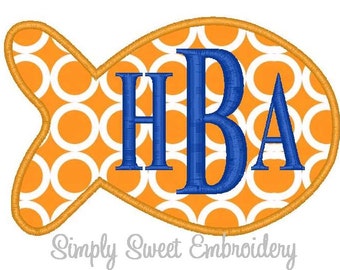 Three Fish Applique Machine Embroidery Digital Design Goldfish Bubbles ...