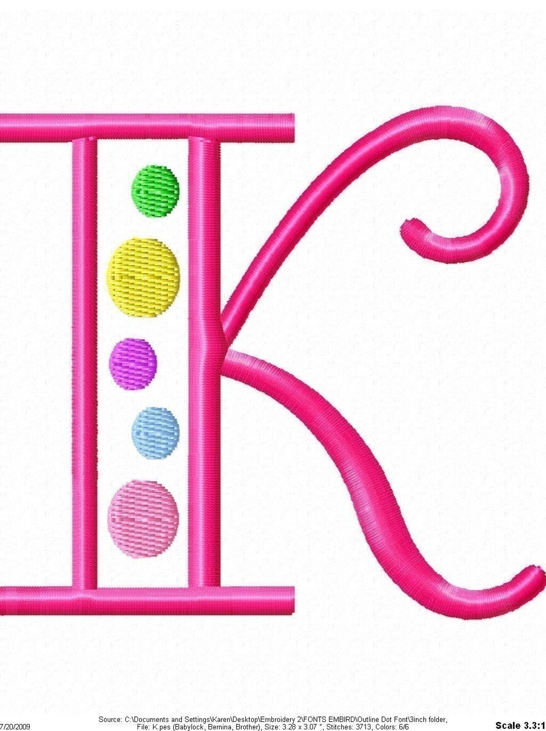Outline Dots Machine Embroidery Monogram Font Set 3inch - Etsy