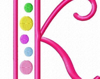 Circle Dots Machine Embroidery Monogram Font Set 4x4 Hoop | Etsy