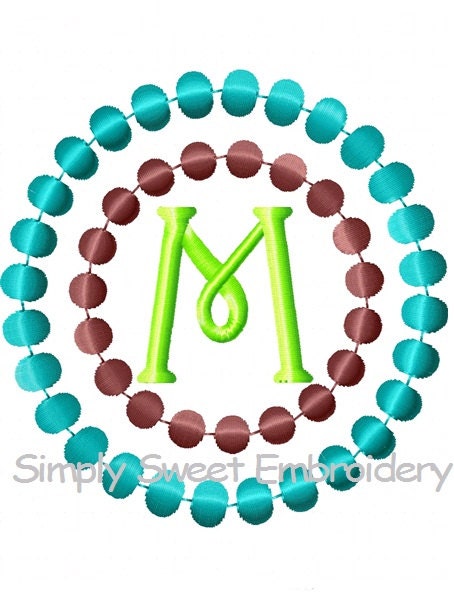 Circle Dots Monogram Font Set Machine Embroidery Design - Etsy