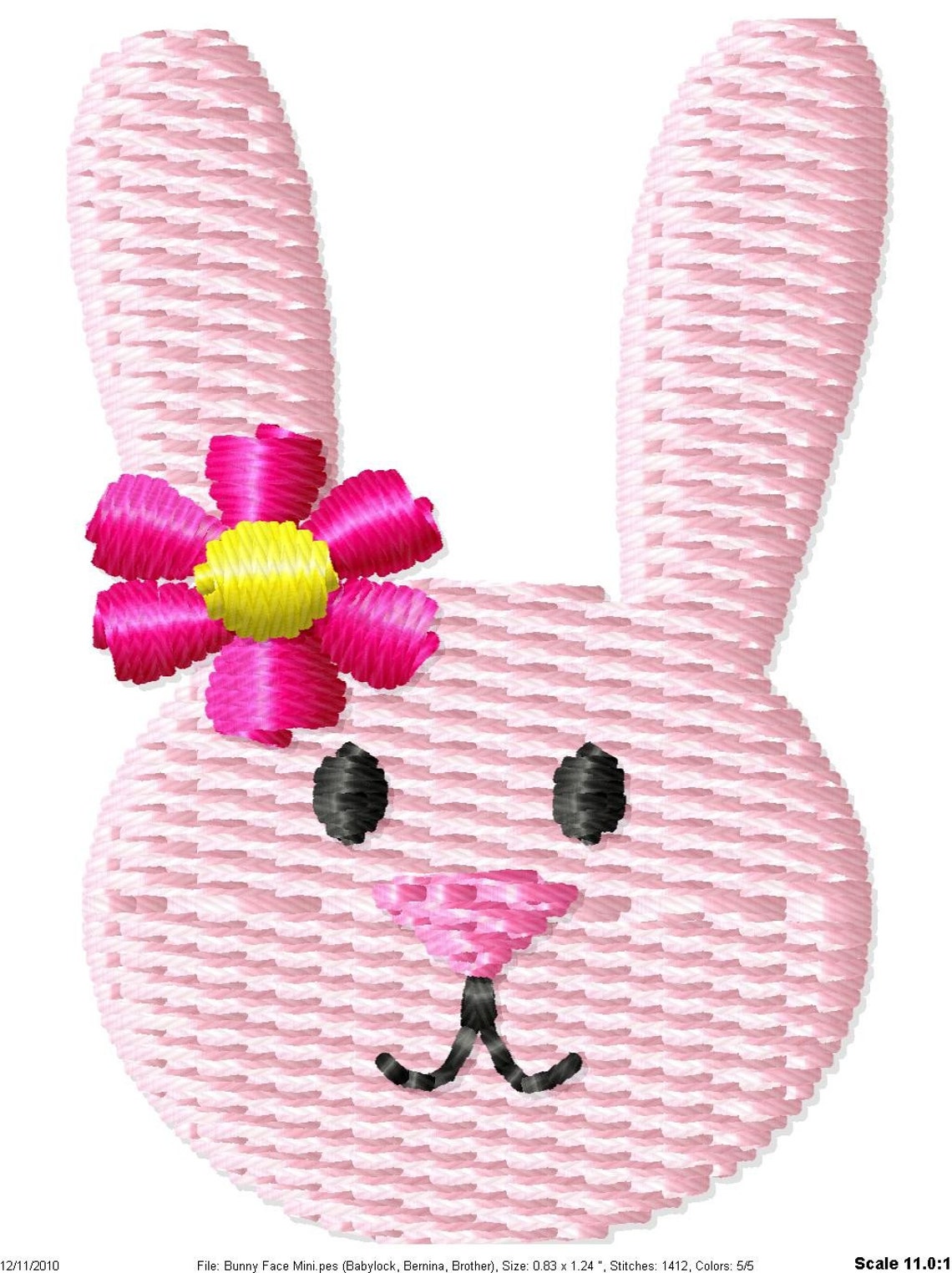 Easter Bunny Face Machine Embroidery Design Mini - Etsy