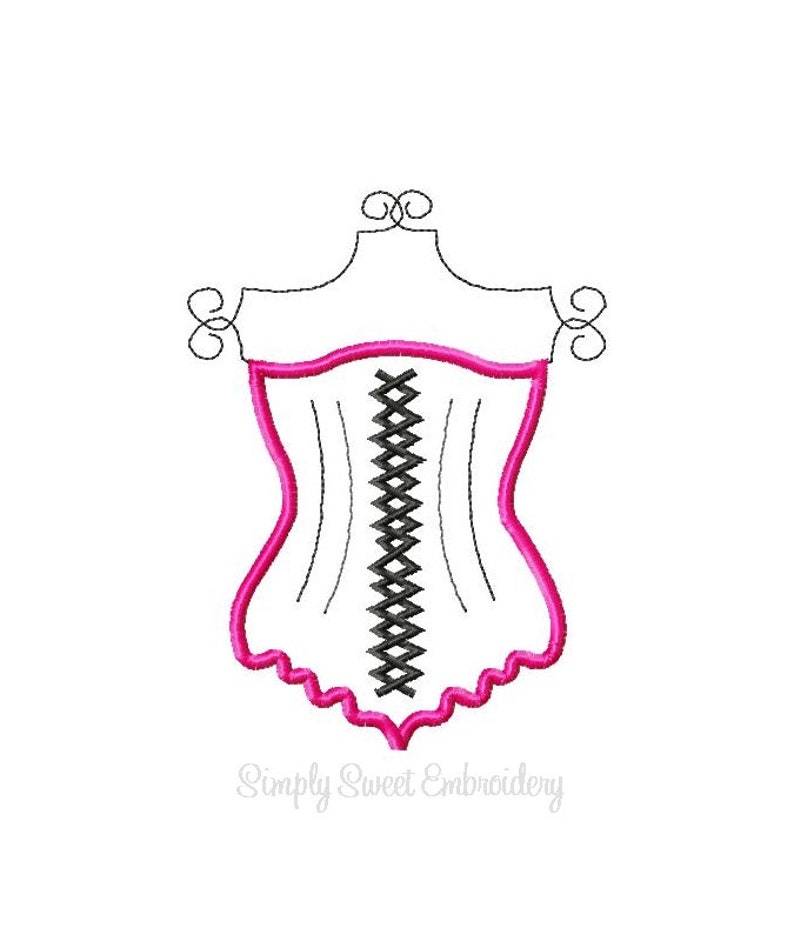 Corset Machine Embroidery Applique Design - Etsy