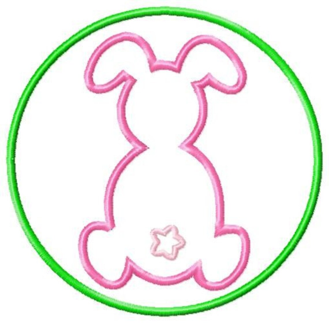 Circle Bunny Applique Design - Etsy