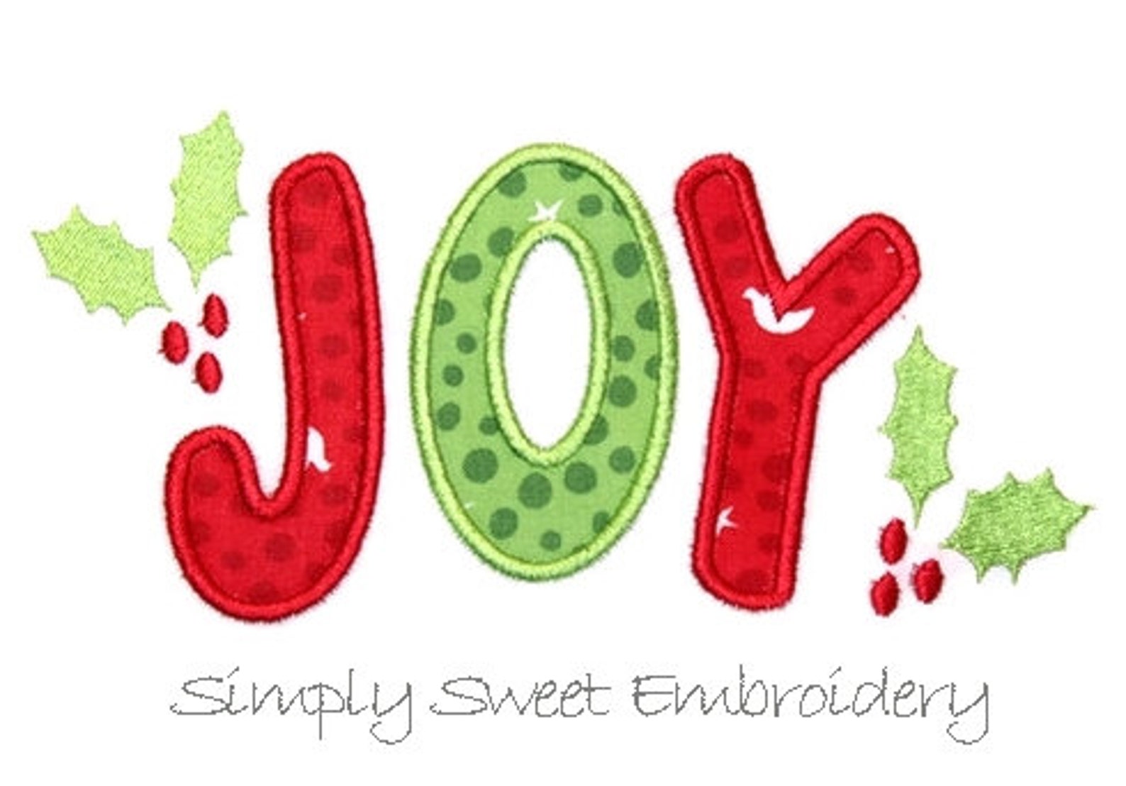 JOY 2 Machine Embroidery Applique Design | Etsy