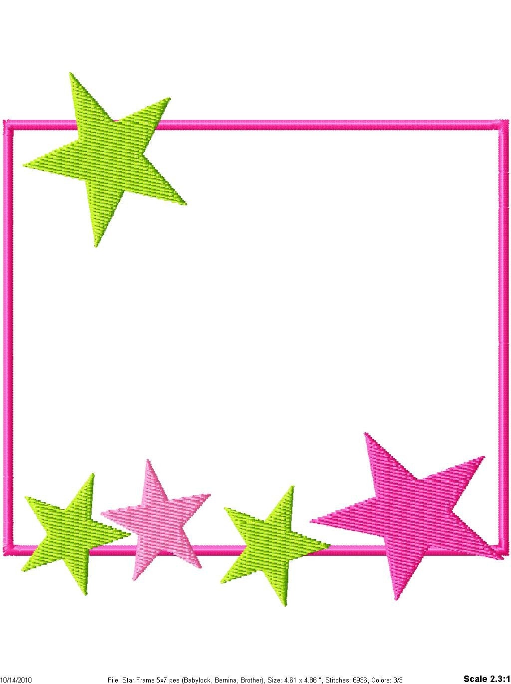 Star Frame Machine Embroidery Design Set - Etsy