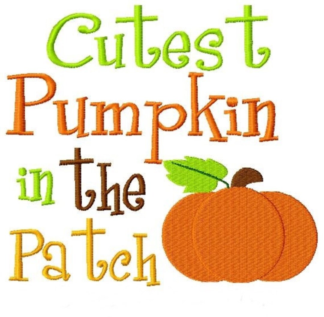 Cutest Pumpkin in the Patch Embroidery Design - Etsy