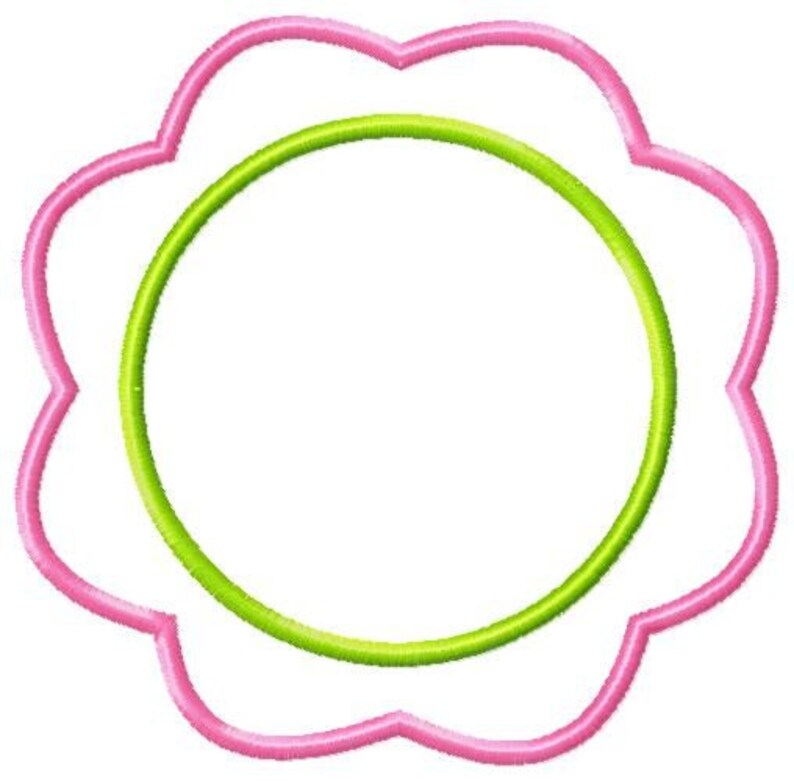 Flower Circle Machine Embroidery Applique Design - Etsy