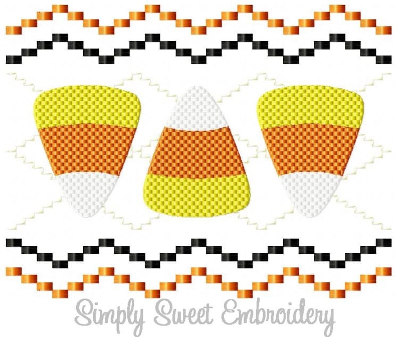 Candy Corn Faux Smocking Machine Embroidery Design - Etsy