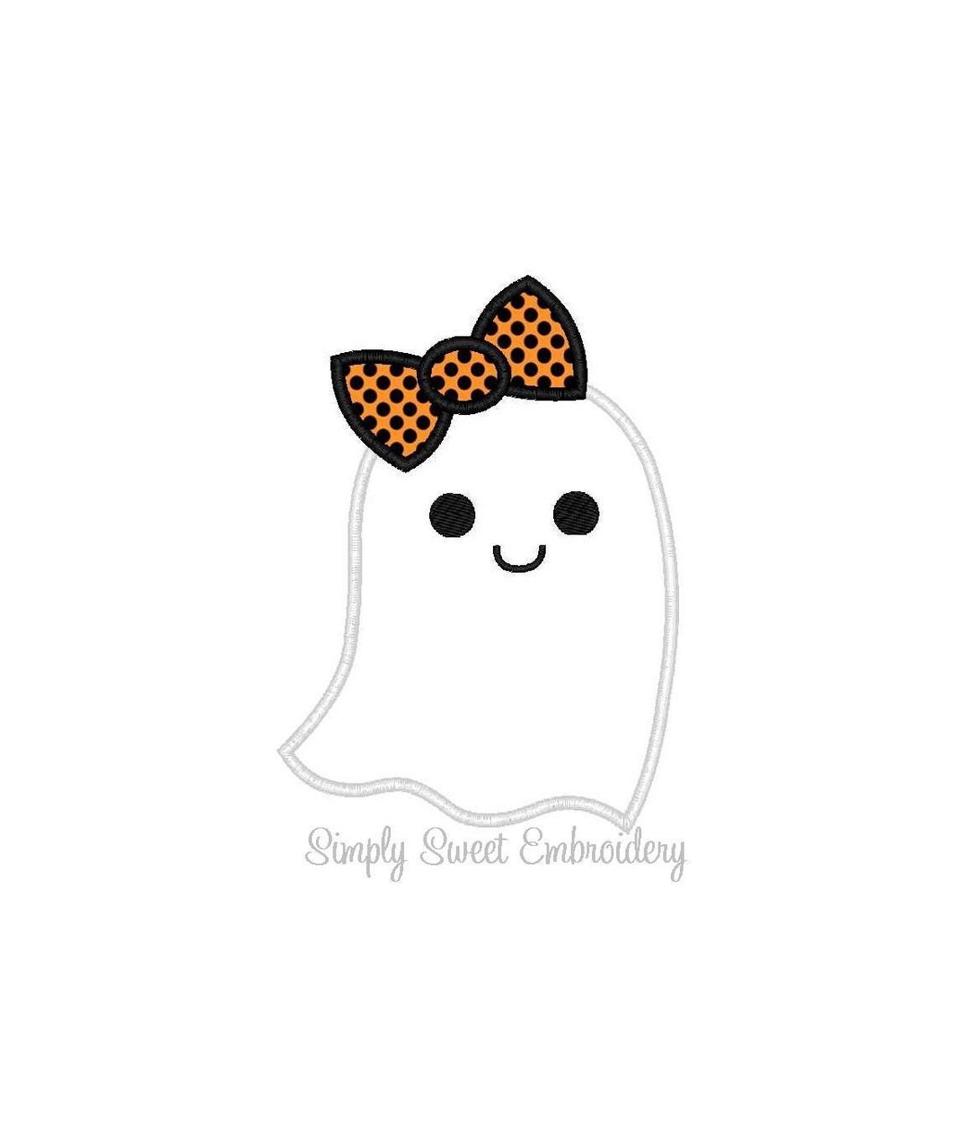 Girl Ghost Bow Machine Embroidery Applique Design - Etsy