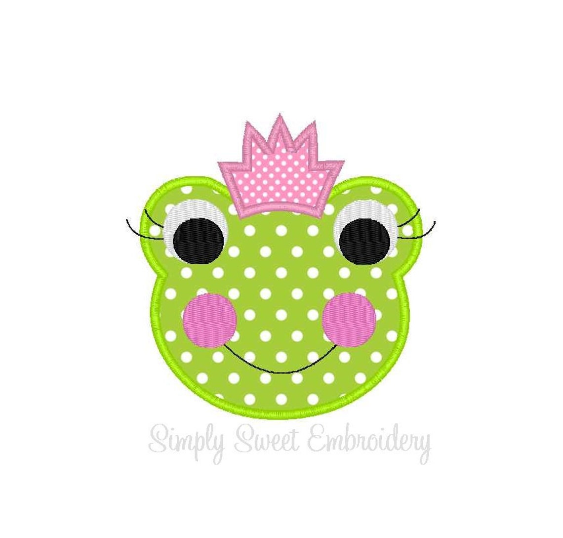 Princess Frog Applique Design - Etsy