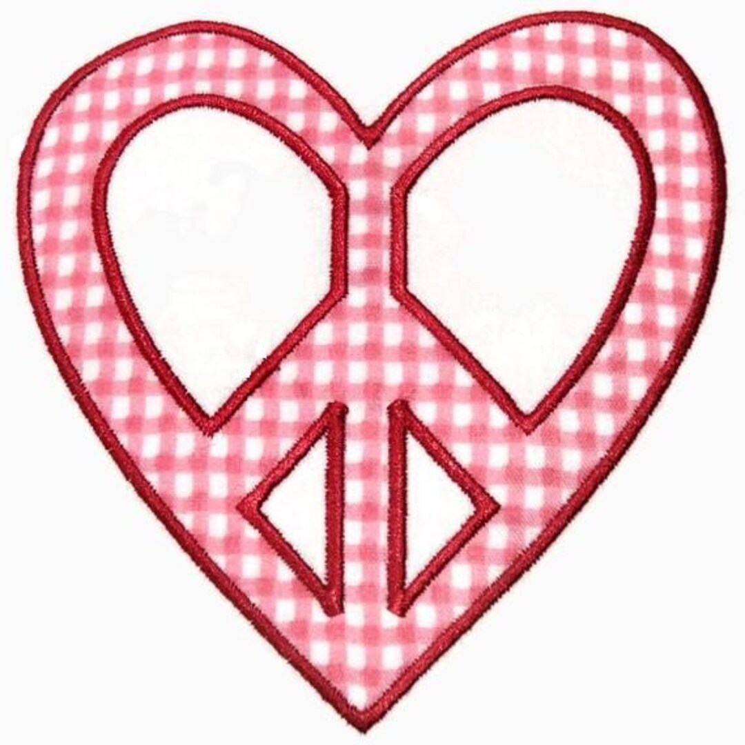 Heart Peace Sign Machine Embroidery Design - Etsy