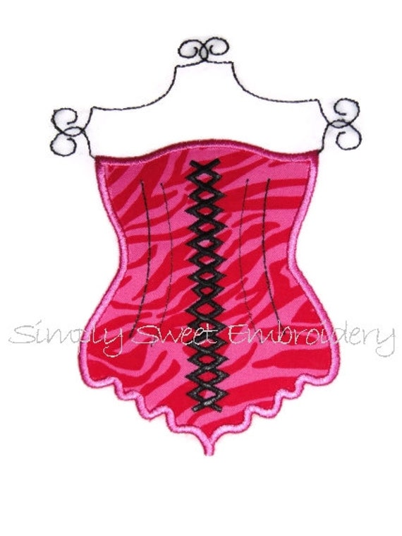 Corset Machine Embroidery Applique Design | Etsy