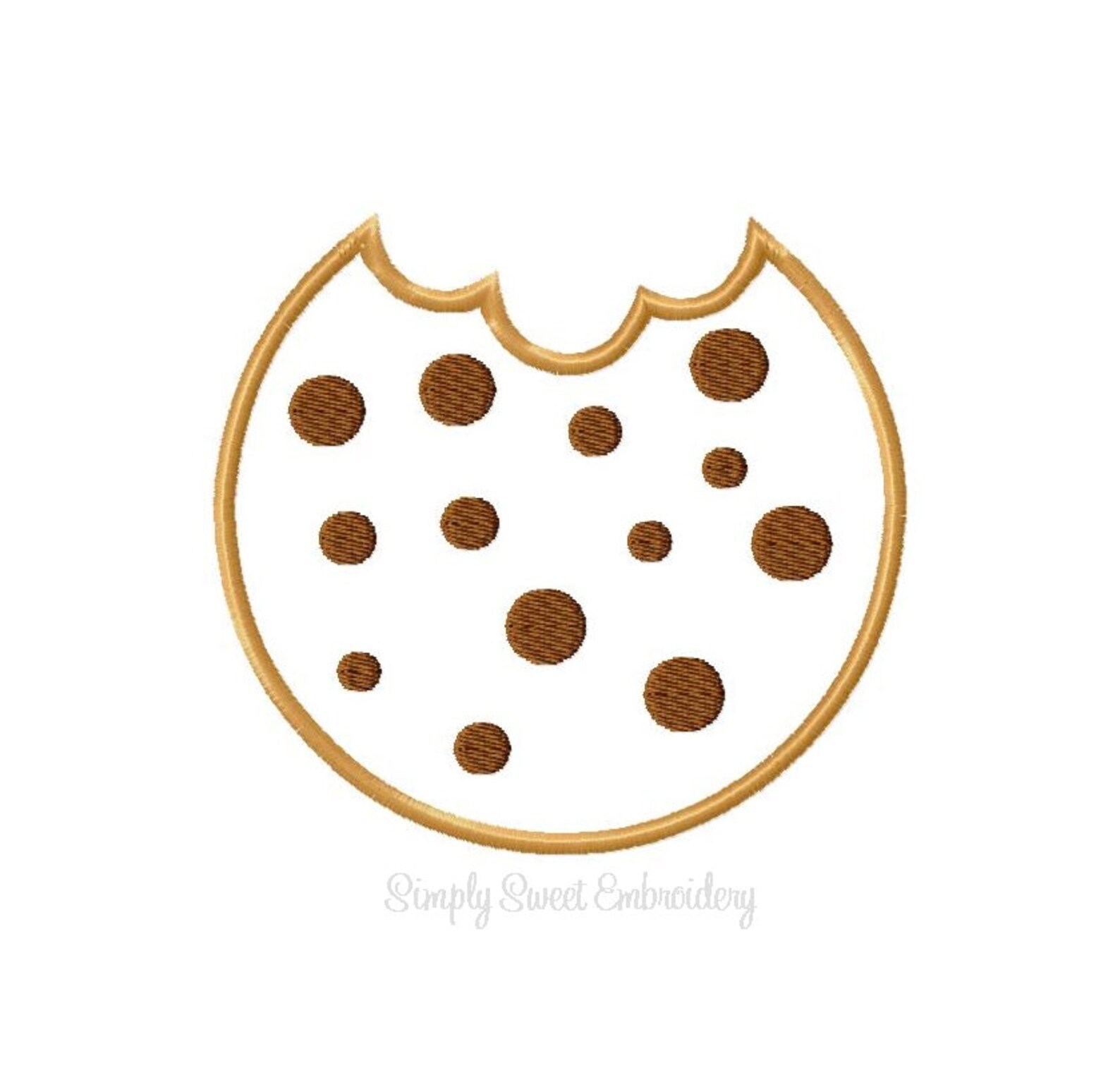 Chocolate Chip Cookie Applique Machine Embroidery Design | Etsy