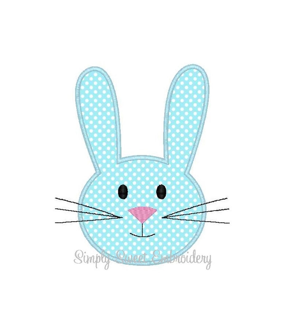 Bunny Face 2 Machine Embroidery Applique Design - Etsy