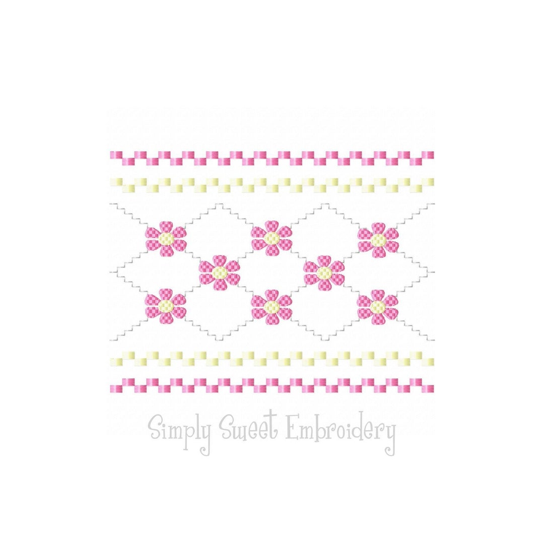 Faux Smocking Daisy Machine Embroidery Design - 3 Sizes - Etsy