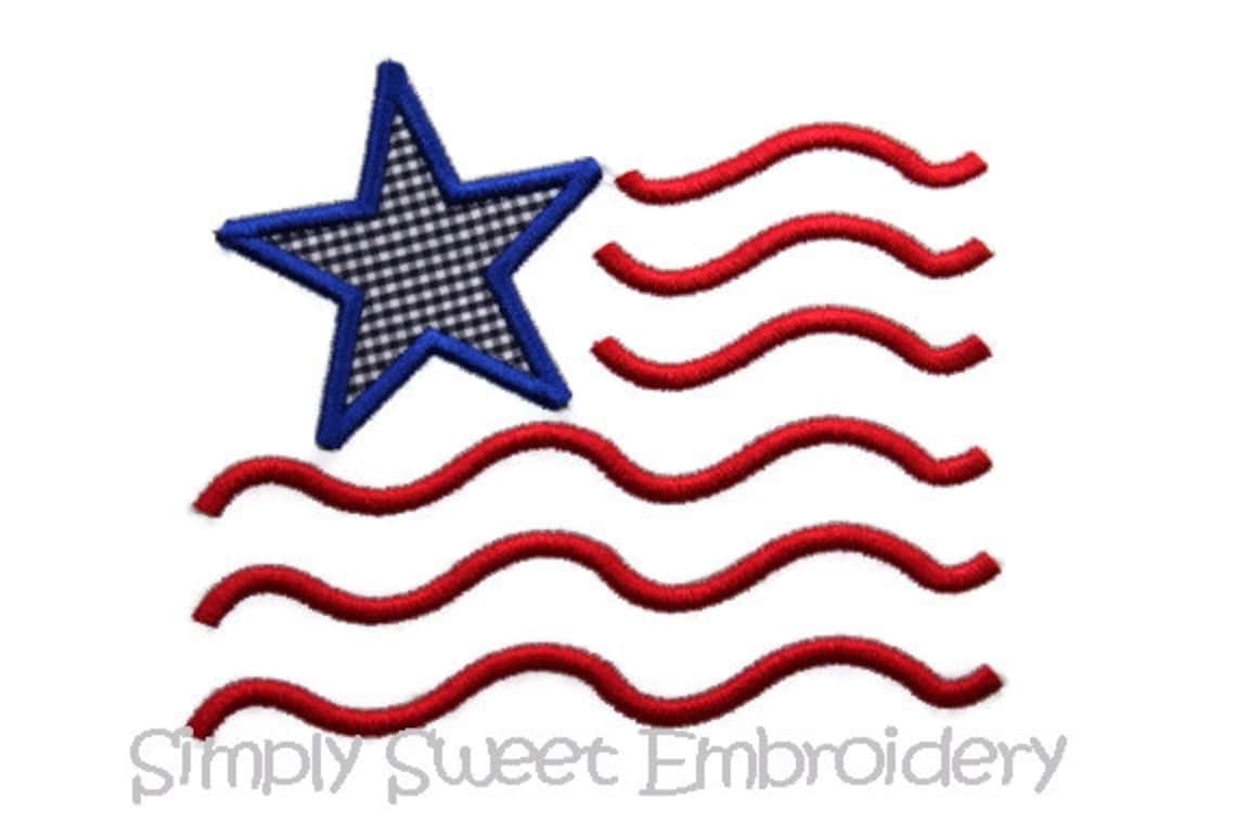 Flag Machine Embroidery Applique Design - Etsy