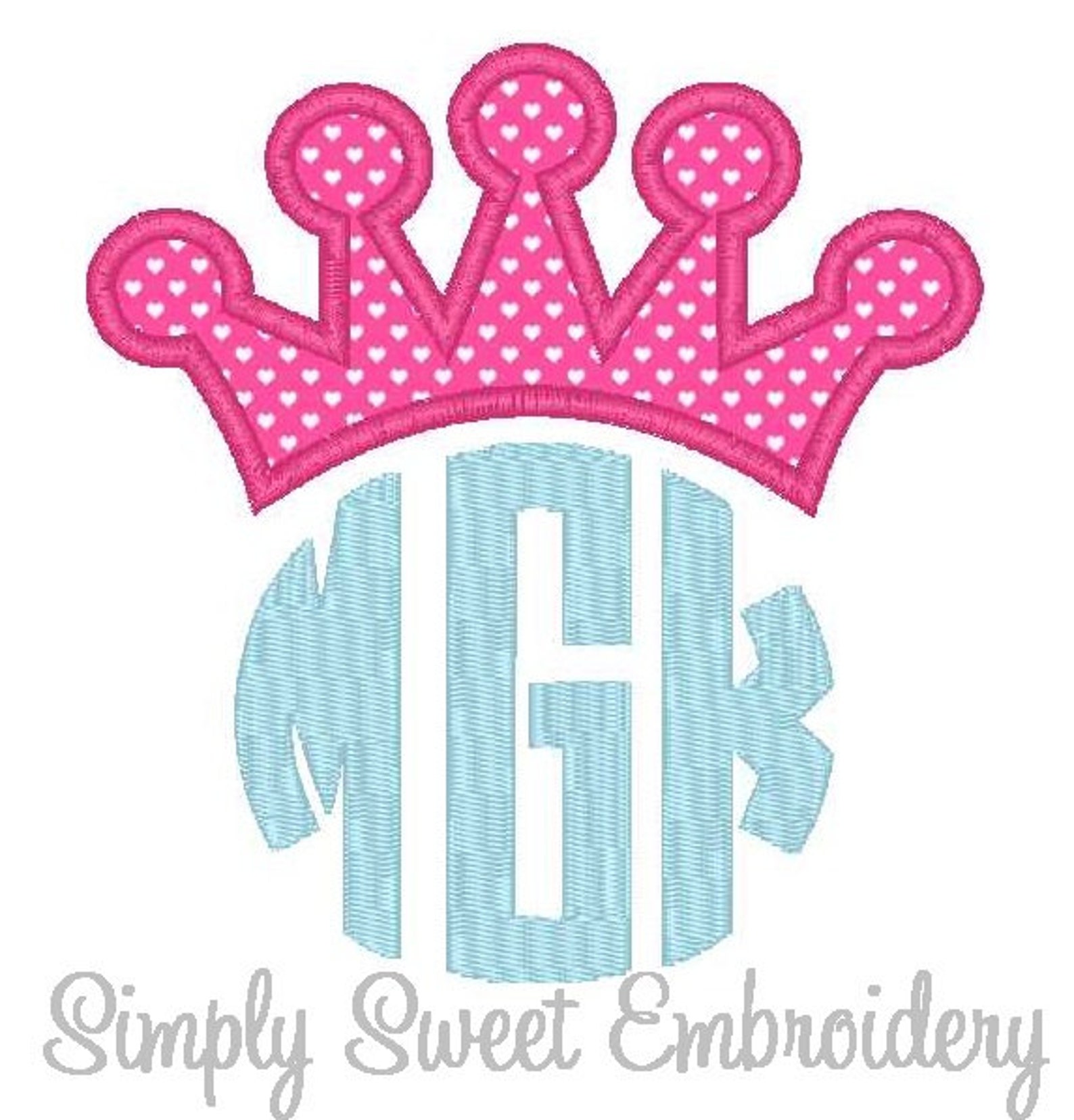 Crown Monogram Topper Machine Embroidery Applique - Etsy