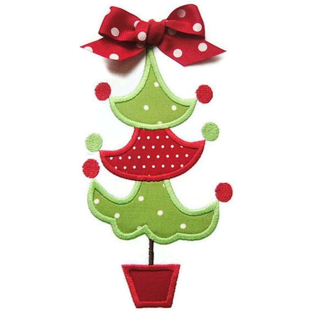 Christmas Tree 5 Machine Embroidery Applique Design - Etsy