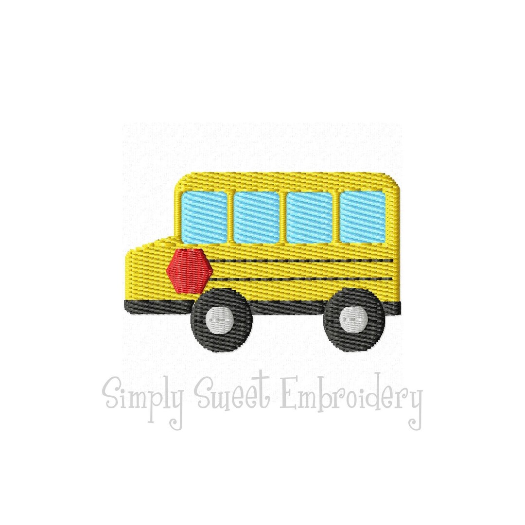 School Bus Mini Machine Embroidery Design - INSTANT DOWNLOAD - Etsy