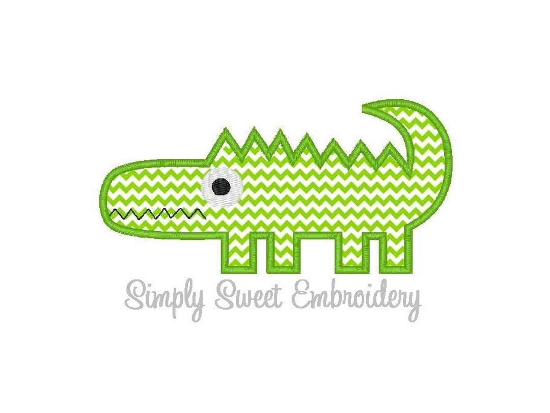 Alligator Machine Embroidery Applique Design - Etsy