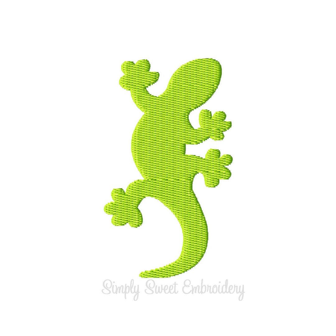 Gecko Machine Embroidery Design Mini - Etsy