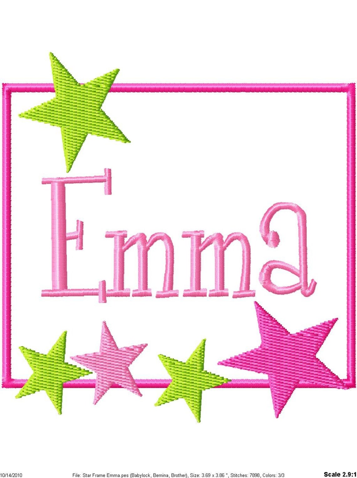 Star Frame Machine Embroidery Design Set - Etsy