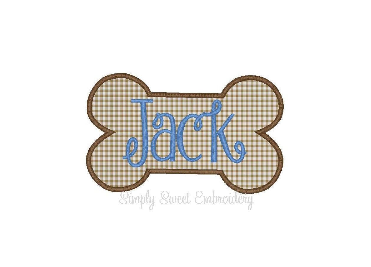 Dog Bone Machine Embroidery Applique Design 2 | Etsy