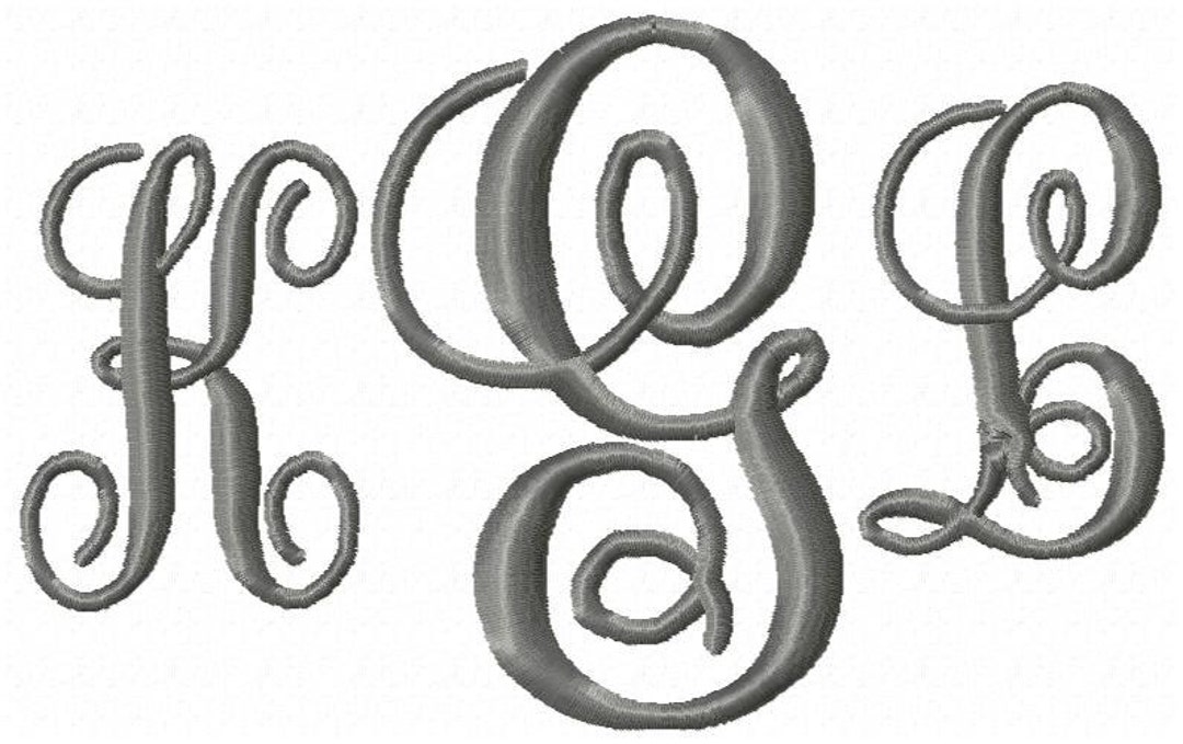 Fancy Monogram Machine Embroidery Font Set 3 Sizes - Etsy