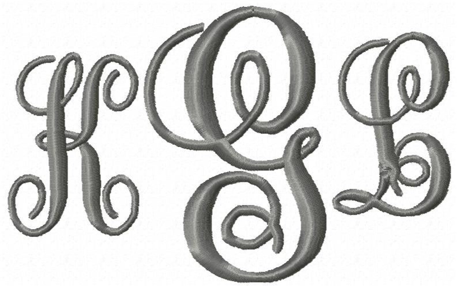 Fancy Monogram Machine Embroidery Font Set 3 Sizes - Etsy