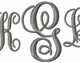 Fancy Curly Font Set 2 Sizes Machine Embroidery | Etsy