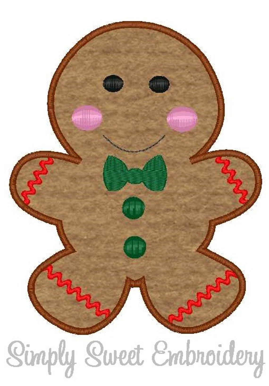 Christmas Gingerbread Man Machine Embroidery Applique Design - Etsy