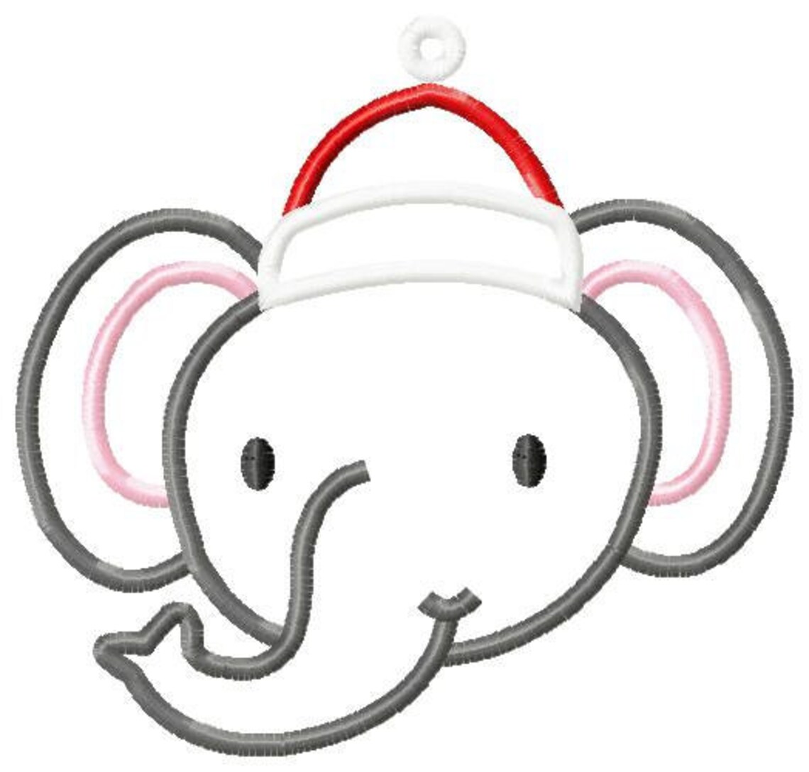 Christmas Elephant Machine Embroidery Design - Etsy