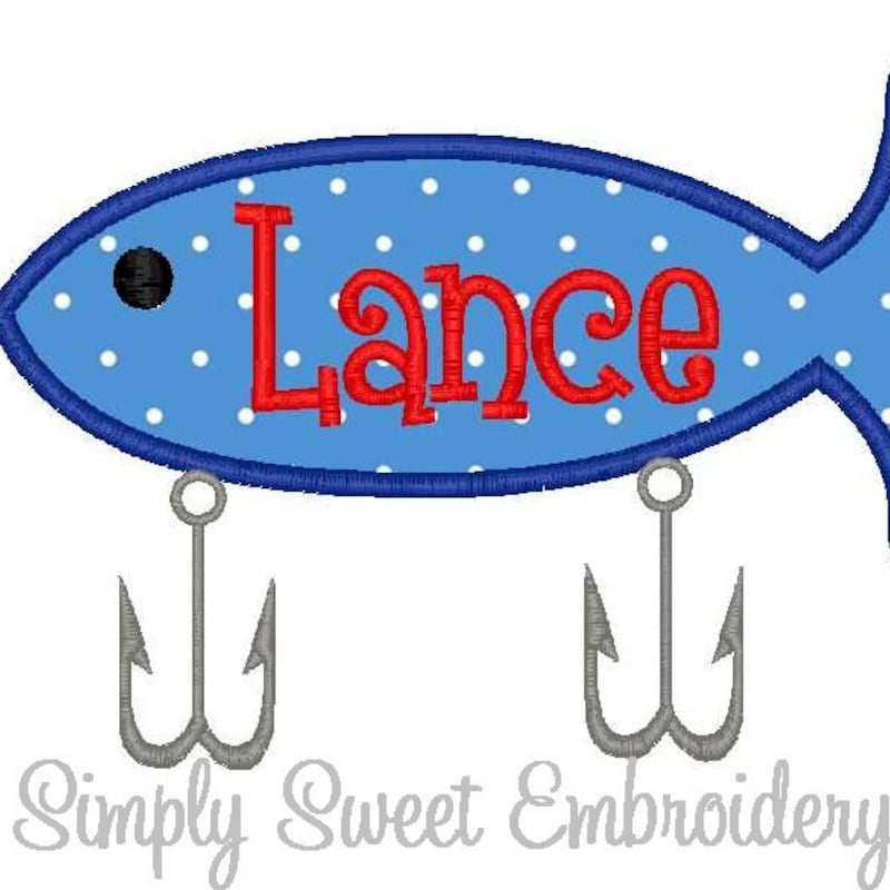 Fishing Applique - Etsy