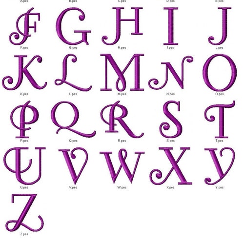 Split Font Machine Embroidery Applique Designs Monogram Set - Etsy