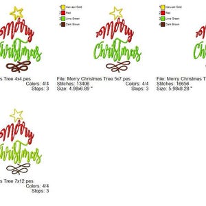 Merry Christmas Tree Machine Embroidery Design - Etsy