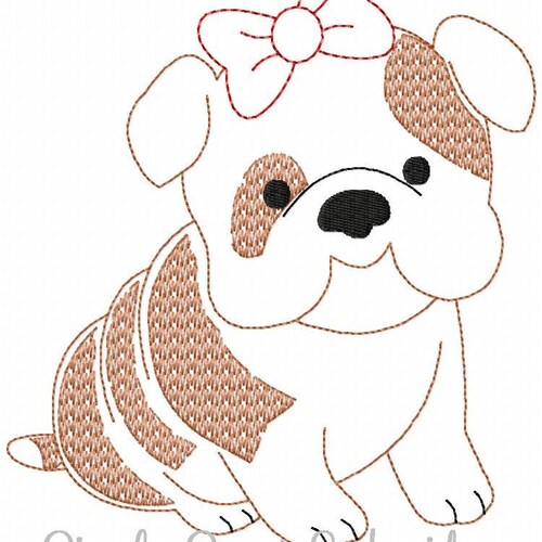 English Bulldog Machine Embroidery Design Bulldog Head - Etsy