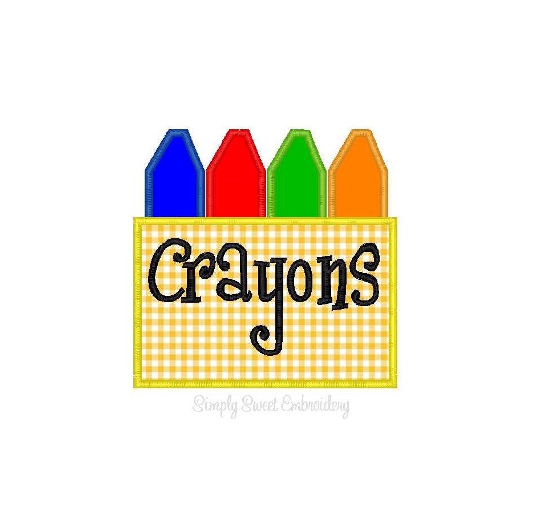 Crayons Machine Embroidery Applique Design - Etsy