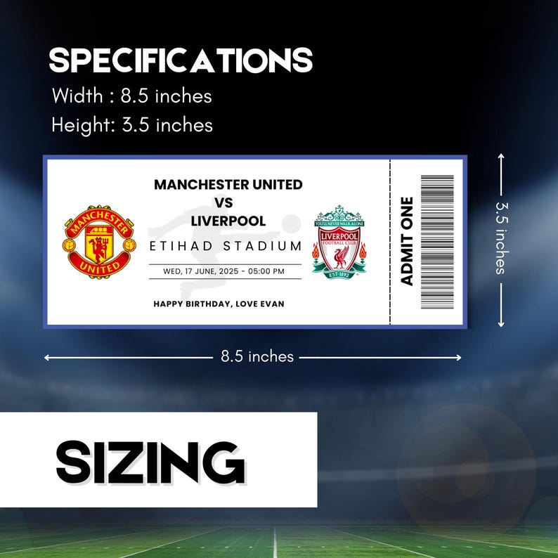 Editable Football Ticket Gift, Football Game Ticket Gift, Football ...