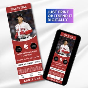 Editable Baseball Ticket Template, Custom Fake Baseball Ticket Template ...