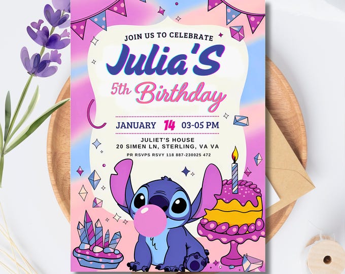 Stitch 7th Birthday PNG, Birthday Girl Stitch Digital Image, Lilo and ...