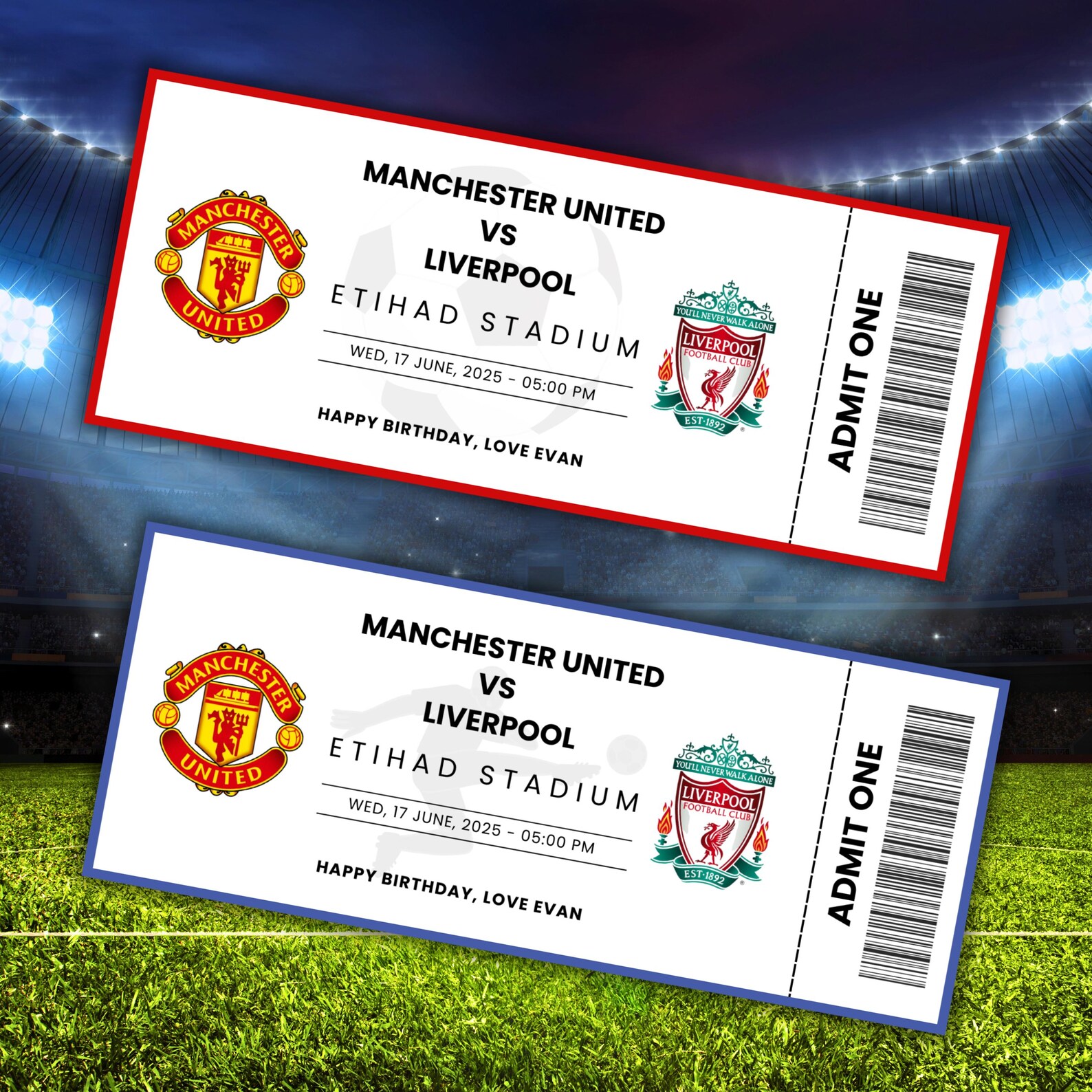 Editable Football Ticket Gift, Football Game Ticket Gift, Football ...