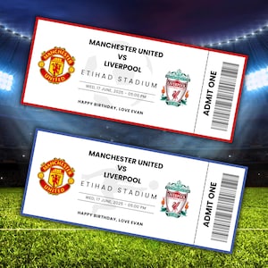 Editable Football Ticket Gift, Football Game Ticket Gift, Football ...