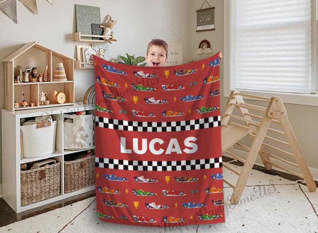 Custom Race Car Blanket Custom Race Car Blanket With Name Personalized ...