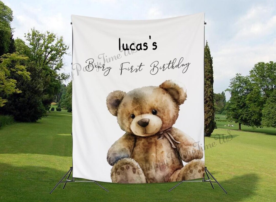 Custom Beary First Backdrop,bear-y 1st Birthday Boy Party Decor - Etsy