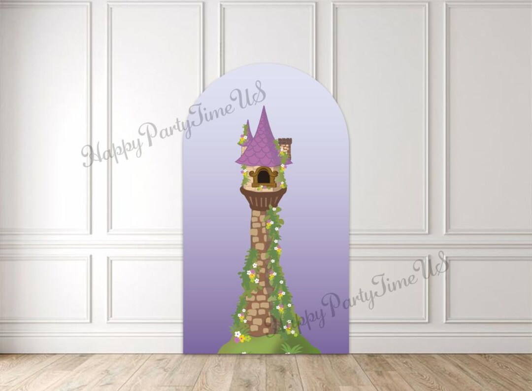 Princess Castle Arch Backdrop Cover: Purple Birthday Party Decorations ...