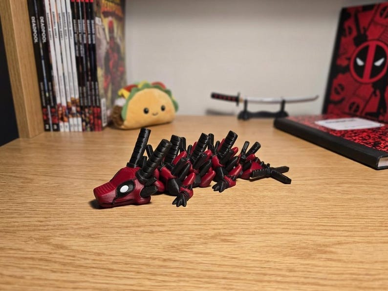 Deadpool Articulated Dragon – 3D Printed Fidget Figure - Etsy