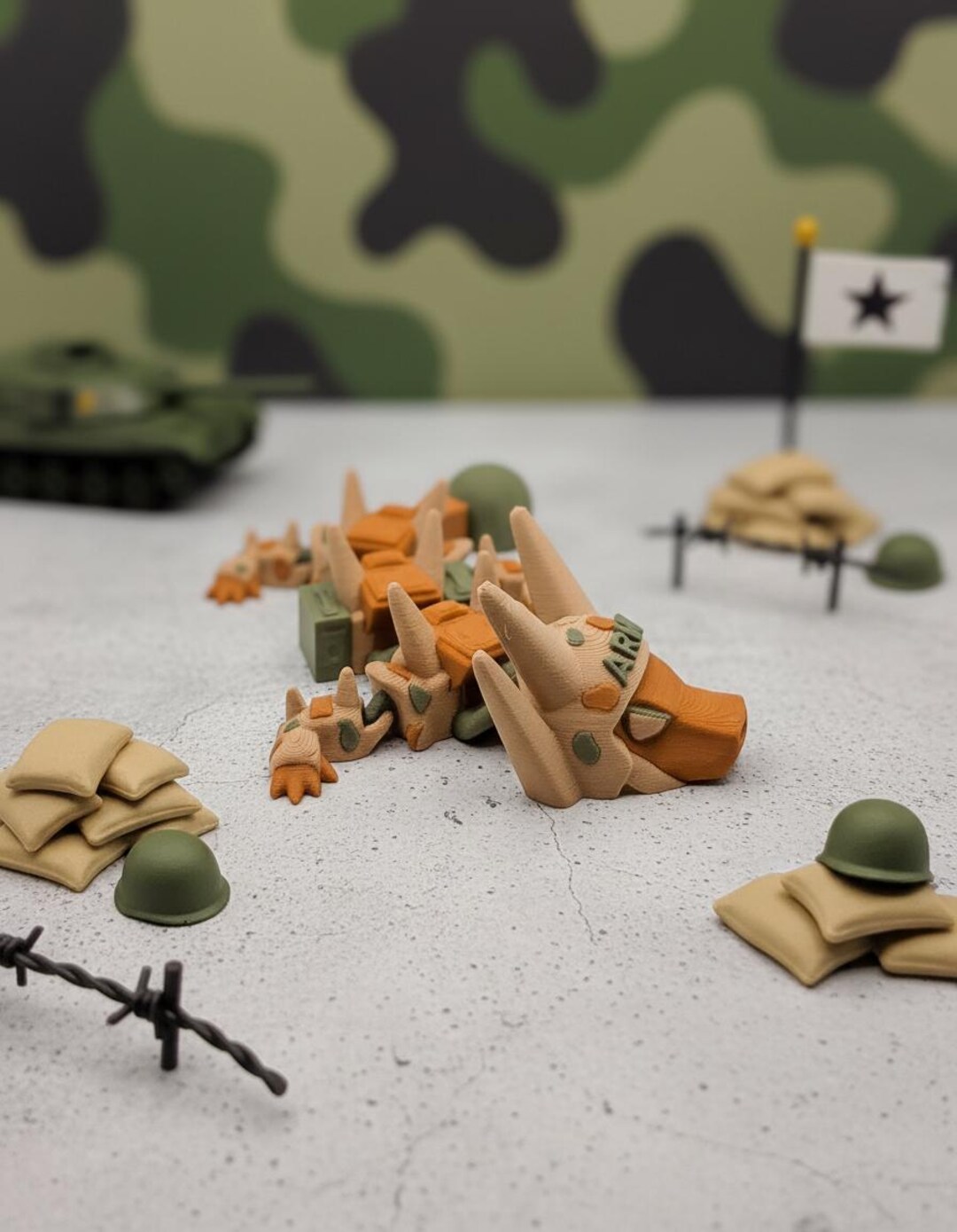 Army Mini Dragon – Articulated 3D Printed Fidget Toy - Etsy