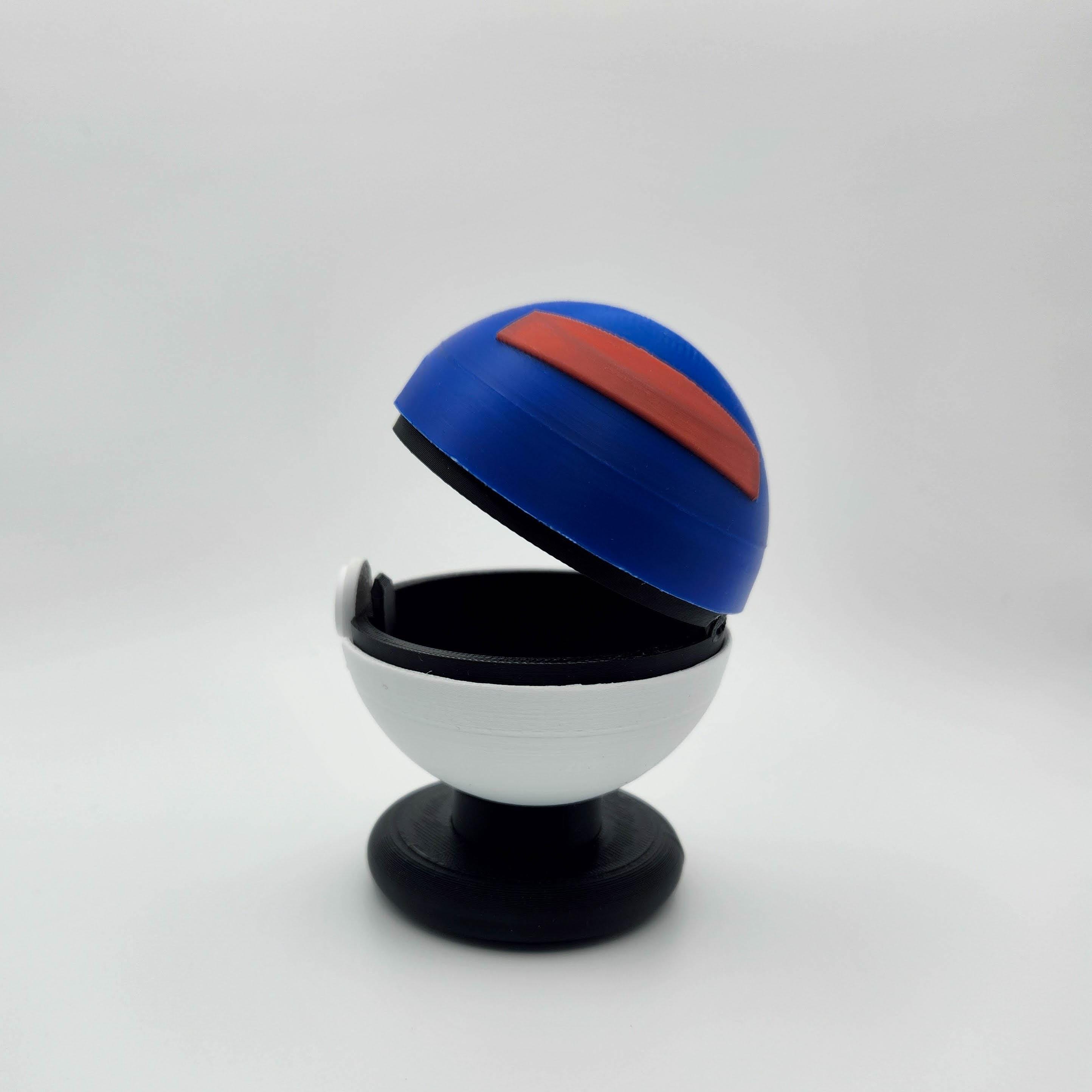 3D Printed Pokéballs With Stand Great Ball, Ultra Ball, Master Ball Opens and Closes Pokémon ...