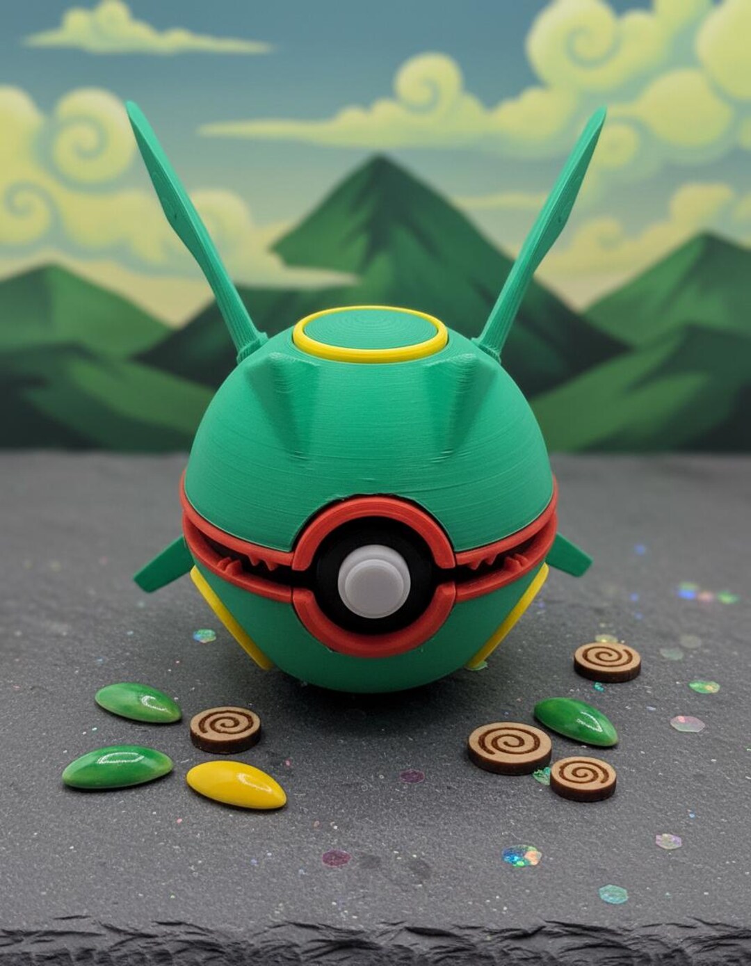 Rayquaza Themed Pokeball – 3D Printed Display Piece - Etsy