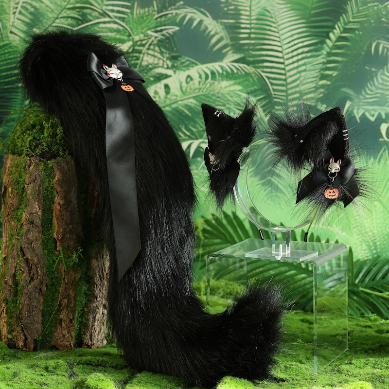 Black Wolf Tail and Ears - Etsy